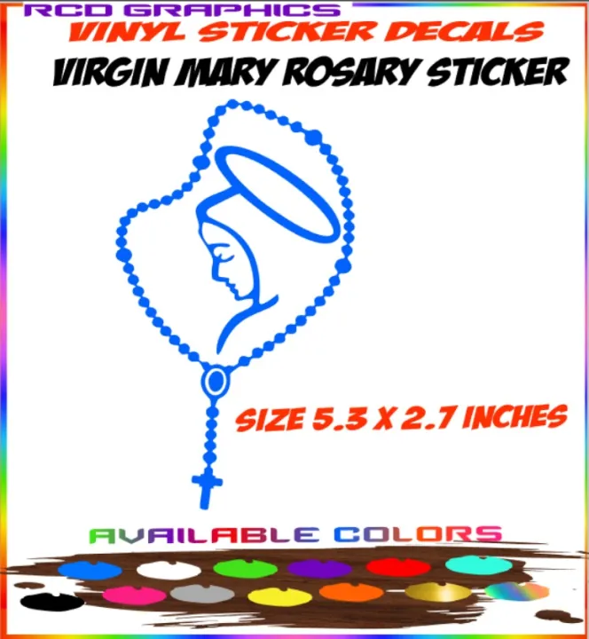 Rosary sticker / Virgin Mary STICKER /CAR STICKER | Lazada PH