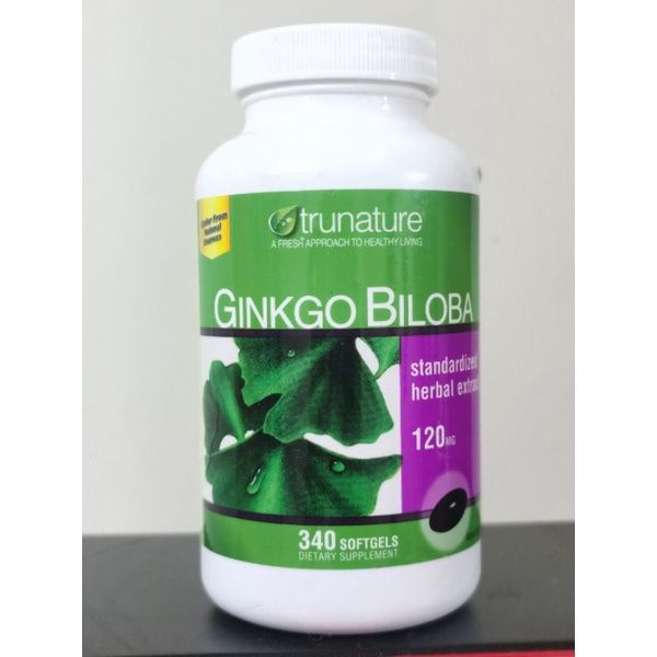 TruNature Ginkgo Biloba 340 softgel brain mental memory cognitive ...