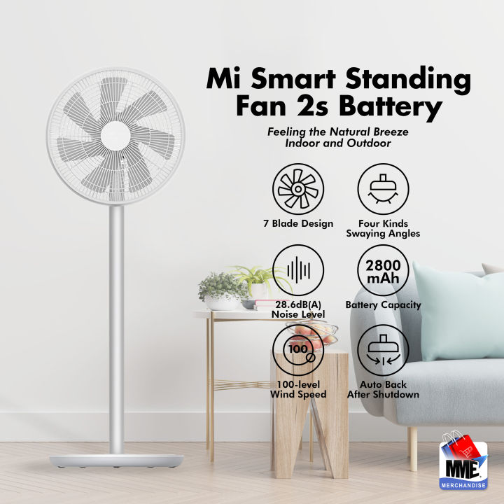 Xiaomi Mi Smart Standing Fan 2S with Rechargeable Battery and Smart ...