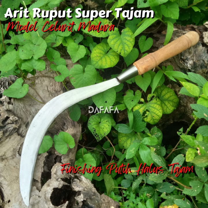 Arit Madura Potong Rumput Dan Padi Baja Finishing Super Tajam - Sabit ...