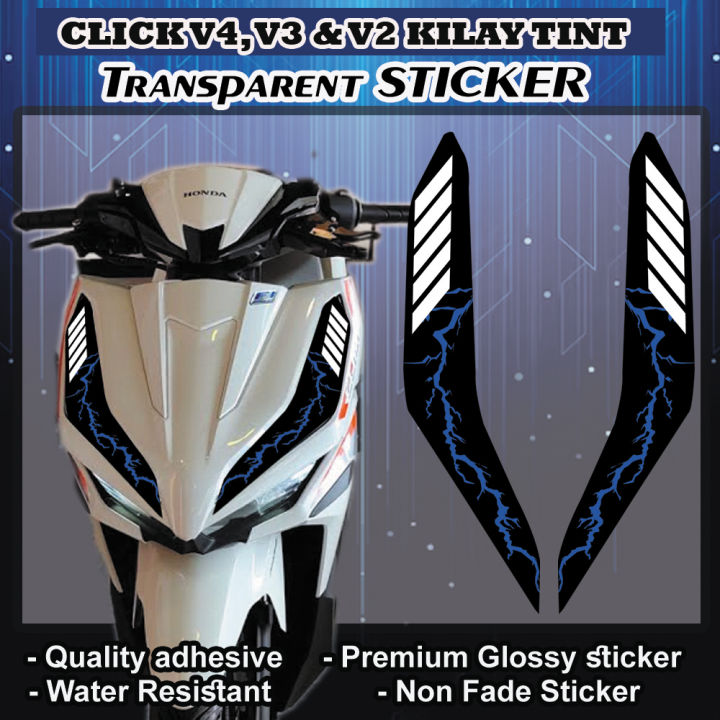 Honda click V4,v3 & v2 Kilay tint Transparent sticker decals ...