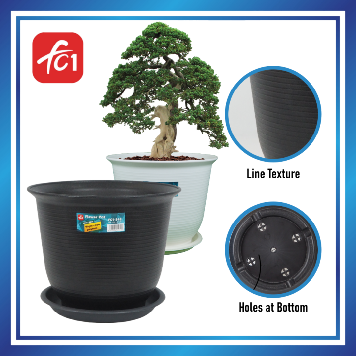 FC1 Diameter 34cm High Quality Round Liner Texture Flower Pots With ...