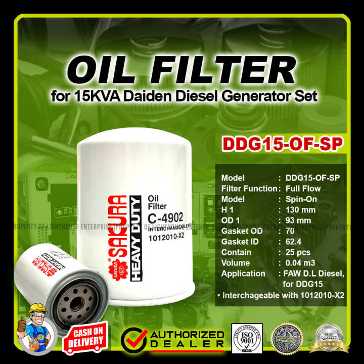 Sakura Oil Filter for DAIDEN Water-cooled Diesel Generator Set ...