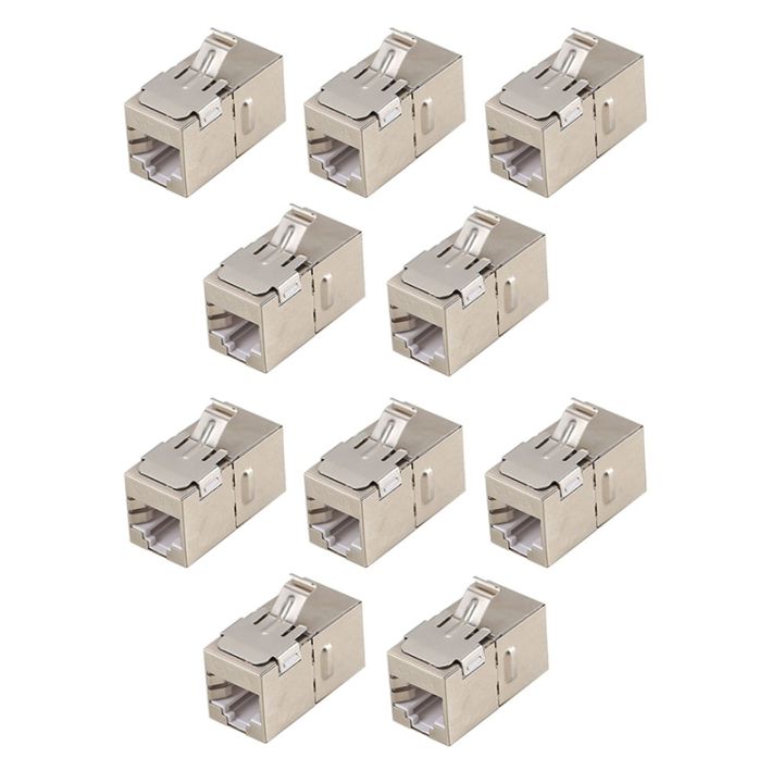 10PCS Pass Through Gigabit Ethernet Cat6a RJ45 T568B Jacks Toolless ...