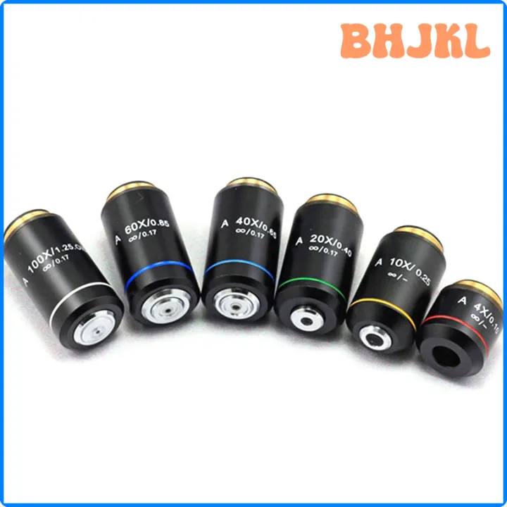 CDFVS Biological Microscope Achromatic Infinity Objective Lens 4X 10X ...