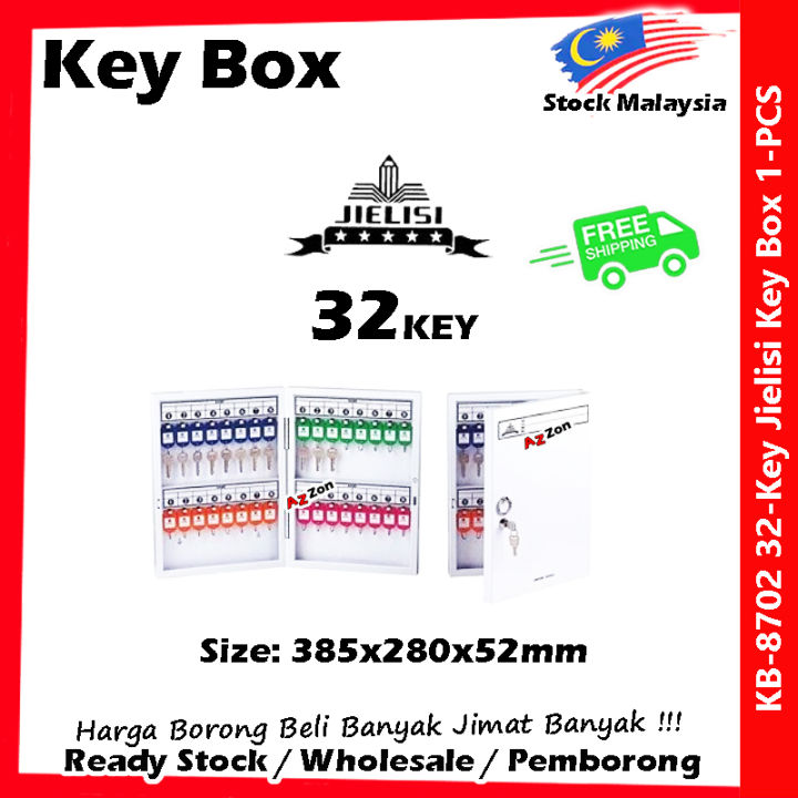JIELISI Key Box 32Key With KeyChains 32Key Holder Security Key Box # ...