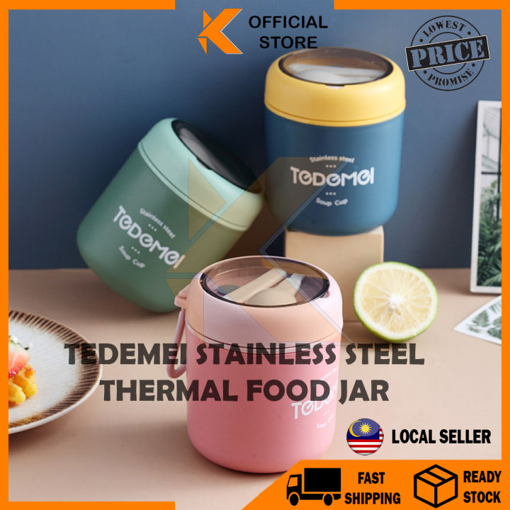 【K-Home】530ML Tedemei Stainless Steel Thermal Insulator Food Jar ...