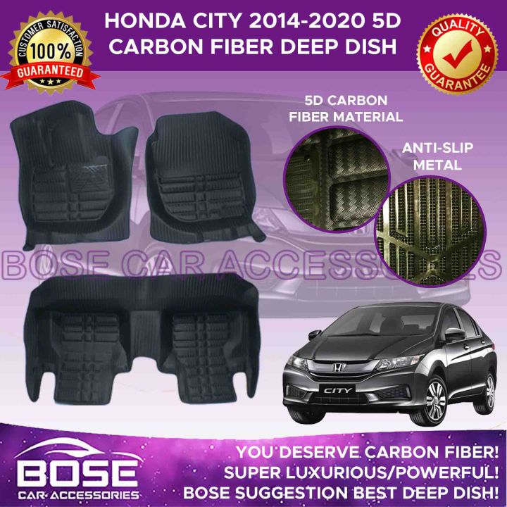 TPE 3D / 5D Carbon Fiber Car Deep Dish Matting for Honda City / Matting ...