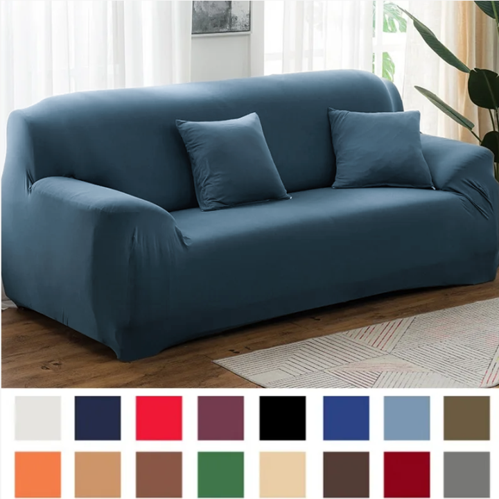 Living room solid color elastic sofa cover, spandex split angle sofa ...