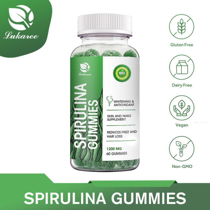 Organic Spirulina Gummies Green Superfood for Detox Weight Loss Heart ...