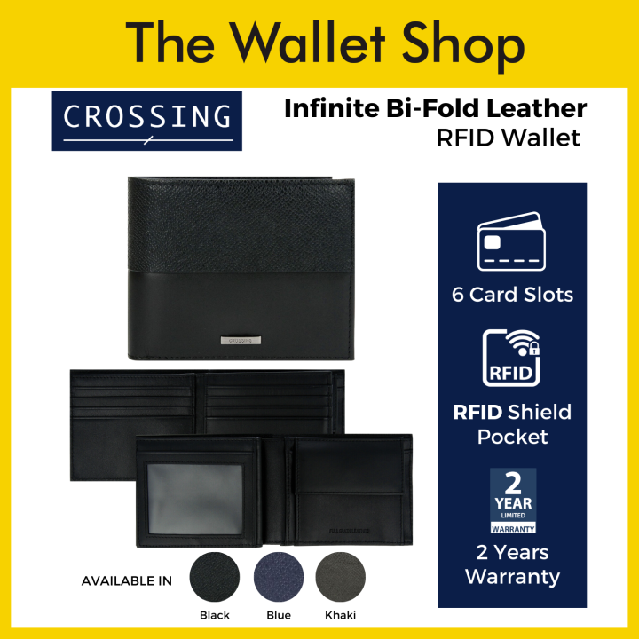 Crossing Infinite Bi-Fold Leather Wallet With Flap And Coin Pouch RFID ...