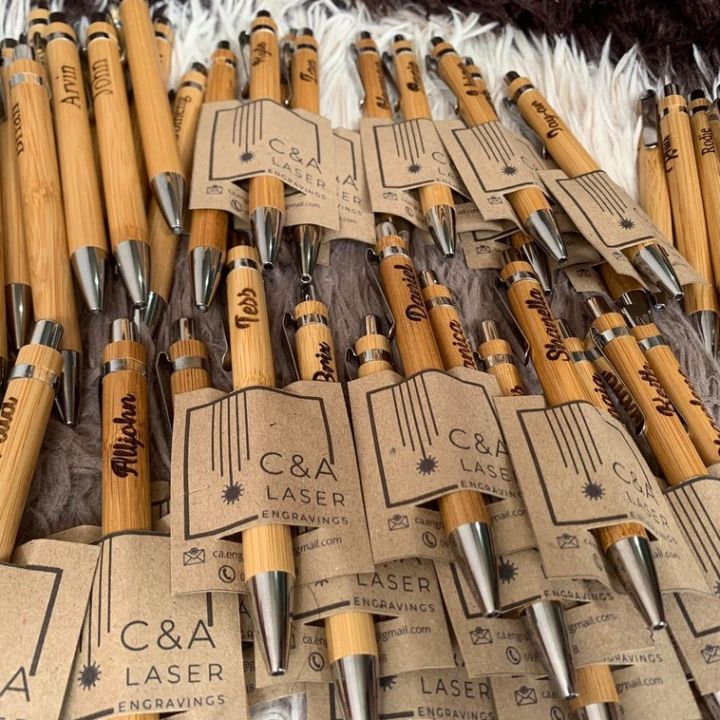 [COD] 1pc Personalized bamboo pen Laser engraved-Eco friendly gifts ...
