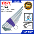 EIGHT Allen Wrench Hex Key Set TLS-9 9pcs (1.5mm to 10mm) Long, Taper ...