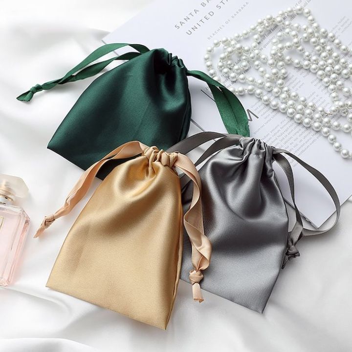 1pc Silk Drawstring pouch bag with lining for gifts and souvenirs satin ...