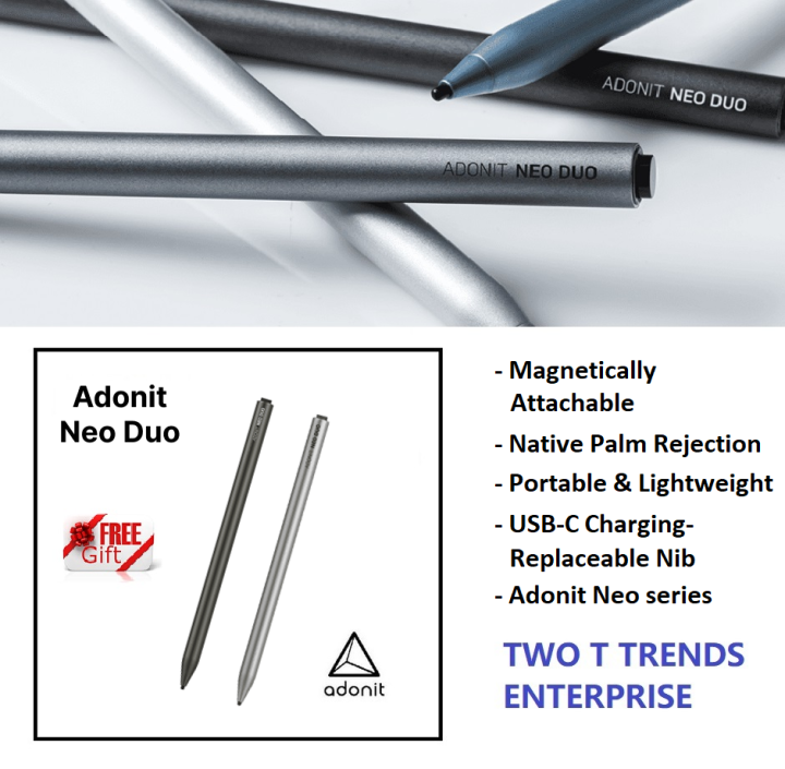 Adonit Neo Duo Stylus Pencil Native Palm Rejection Pressure ...