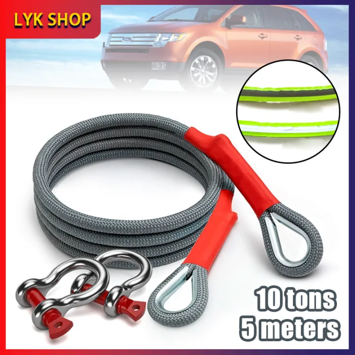 Car Towing Cable SUV Rescue Towing Rope 5M 10 Ton Emergency Trailer ...