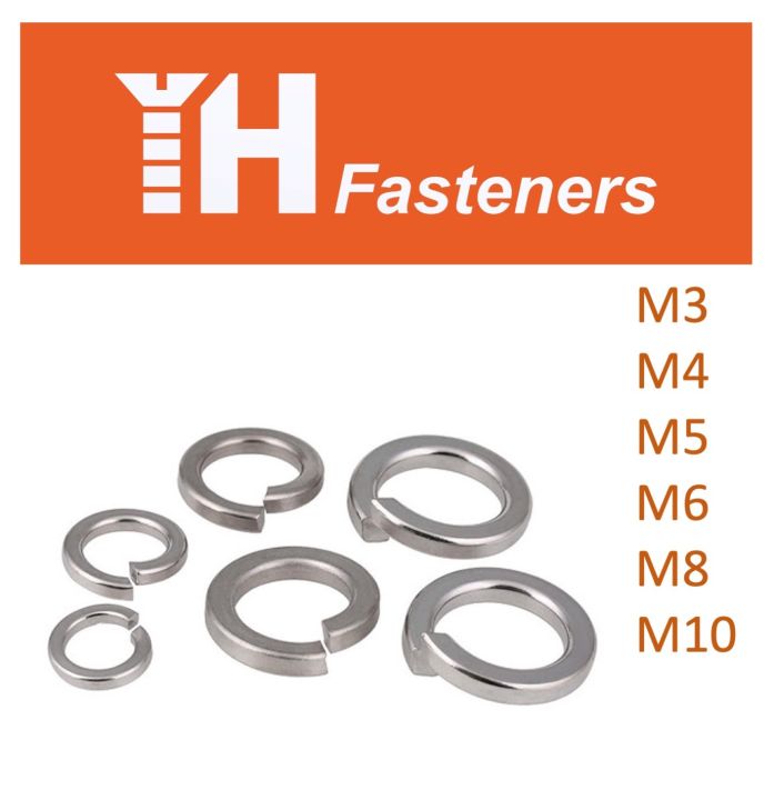 (10 pcs) M3 M4 M5 M6 M8 M10 Spring Washer DIN 127 B Stainless Steel ...