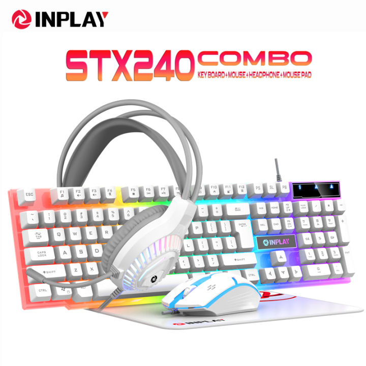 Inplay STX240 4 in1 Combo | Keyboard + Mouse + Headphone + Mouse Pad 4 ... Inplay STX240 4 in1 Combo | Keyboard + Mouse + Headphone + Mouse Pad 4 ...