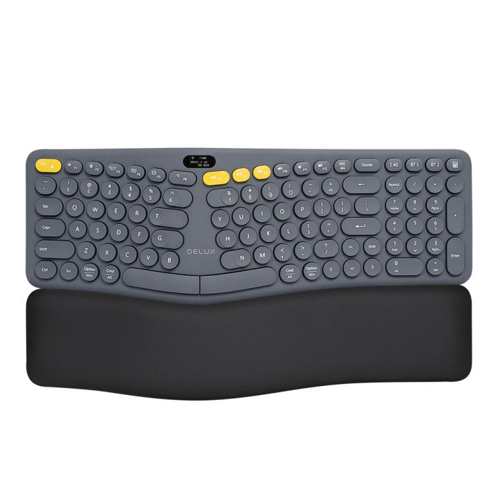 Delux Ergonomic Bluetooth Keyboard GM903CV Rechargeable Wireless ...
