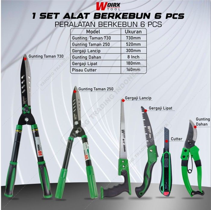 PROMO - GUNTING DAN GERGAJI RUMPUT DAHAN RNG 1 SET ALAT BERKEBUN 6 PCS | Lazada Indonesia