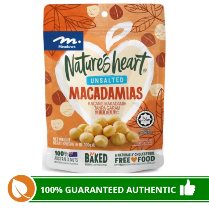 Meadows Nature’s Heart Unsalted Macadamia Nuts 100g | Lazada PH