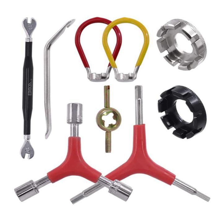 【ZIH】-BOY 9 Pcs Spoke Tool Kit,8 Cut Open Spoke Wrench,Bike Spoke ...