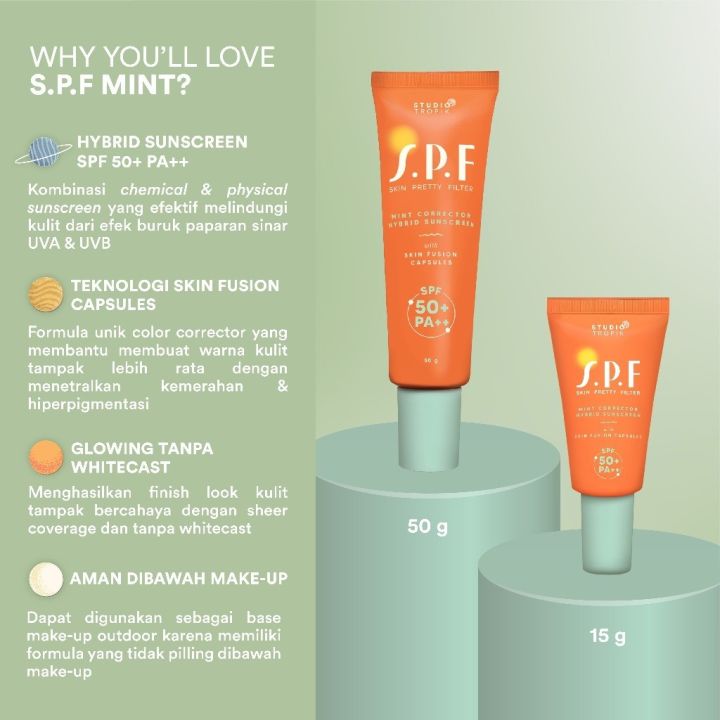 Studio Tropik SPF 50+ PA++ (Mint) - Skin Pretty Filter - -FMD | Lazada ...