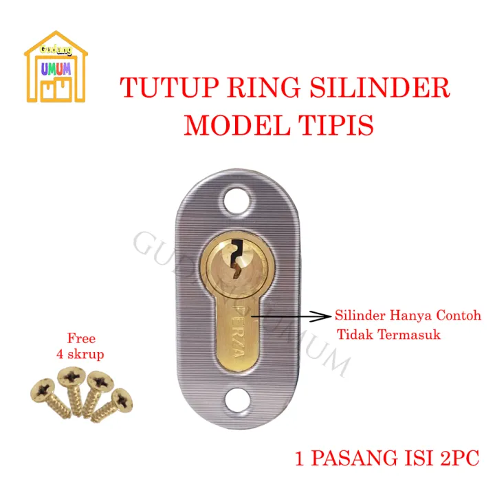 Tutup Ring Silinder Kunci Pintu Plat Model Tipis - Tebal Habis | Lazada ...