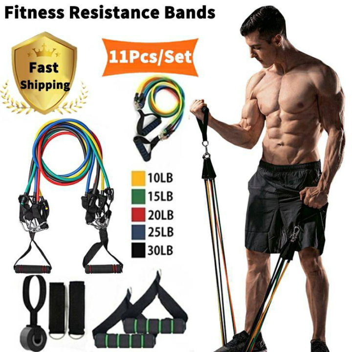 11-piece Fitness Resistance Band Pull Rope Yoga Elastic Band Upgrade ...
