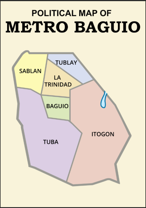 Metro Baguio Political Map A4 Laminated Chart | Lazada PH