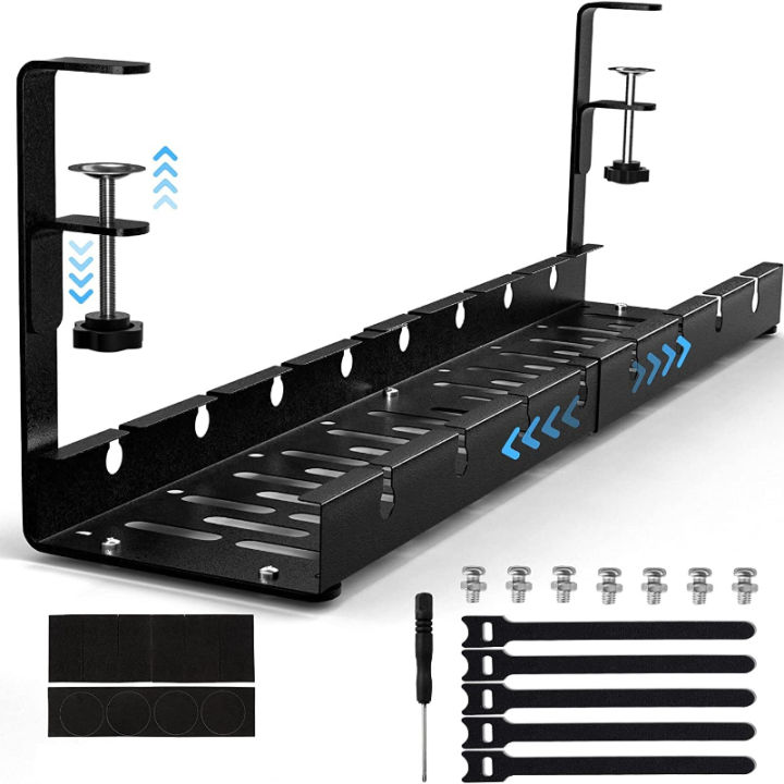 Under Desk Cable Management Tray Expandable Data Cable Storage Rack ...