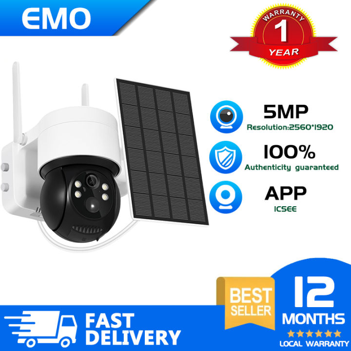 EMO T6 outdoors solar cctv camera connect cellphone wifi connect HD ...