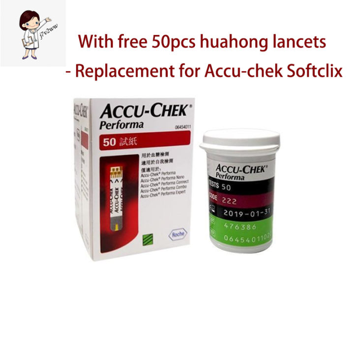 Accu Check Performa Blood Glucose Sugar Test Strips (50 pcs) FREE 50s ...