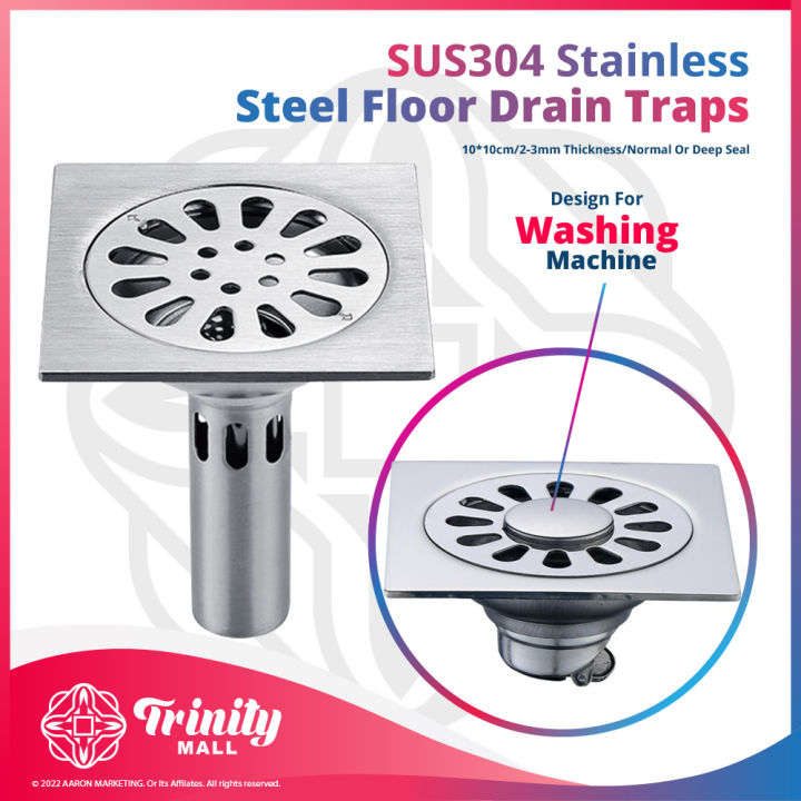 𝐓𝐑𝐈𝐍𝐈𝐓𝐘 SUS304 Stainless Steel Floor Drain Traps For Bathroom, Kitchen ...