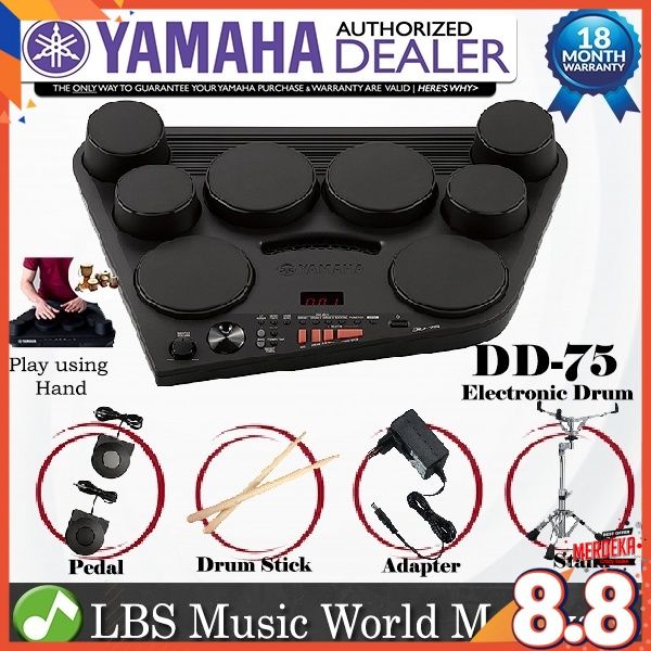 Yamaha DD-75 portable digital drums electronic drum kit with Stand ...