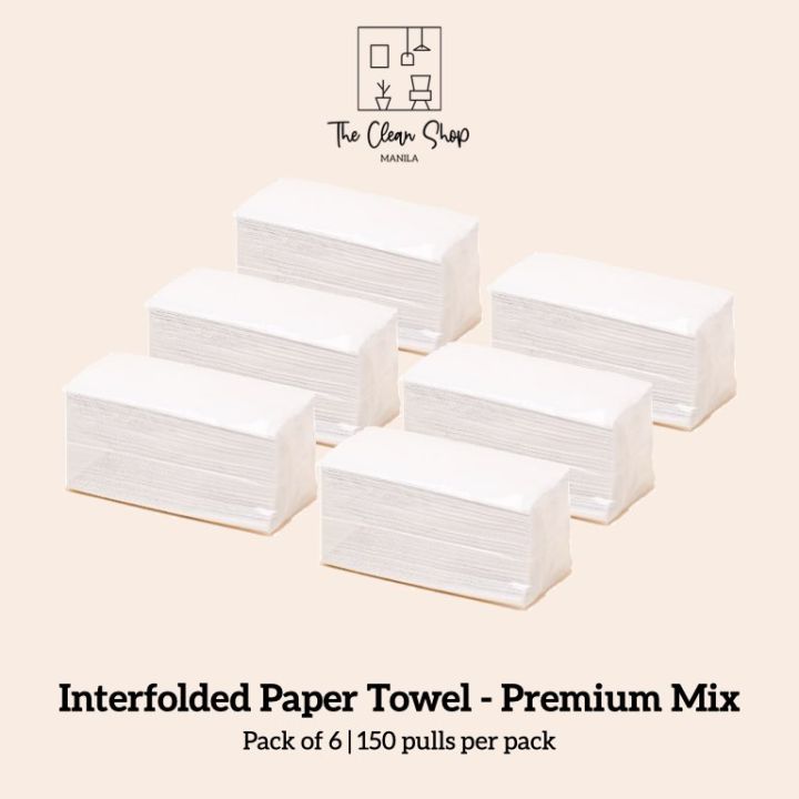 The Clean Shop Manila Interfolded Paper Towel - Premium Mix [Multipack ...