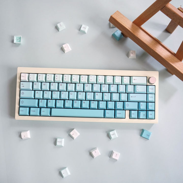 Cyan Gradient Keycaps PBT Dye-sub Cherry Profile Keycap Custom Keycaps ...