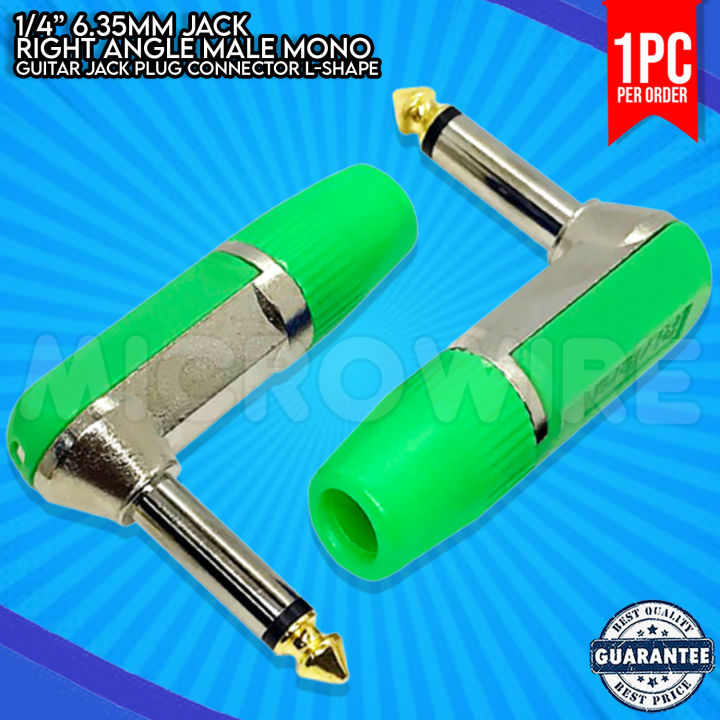 1/4” 6.35mm Jack Right Angle Male Mono Guitar Jack Plug Connector L ...