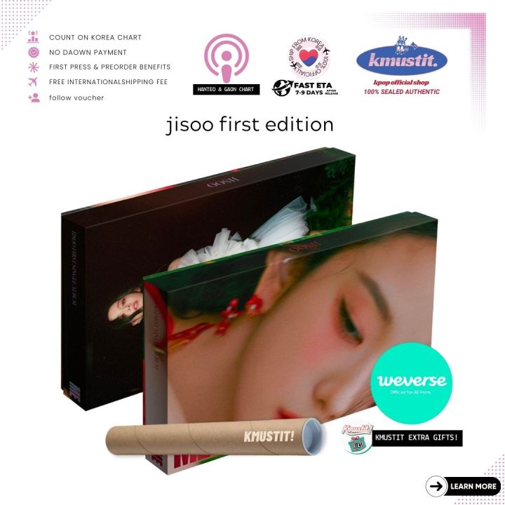 [weverse] JISOO - [JISOO FIRST SINGLE ALBUM] KiT ALBUM photobook red black version KMUSTIT KPOP ...