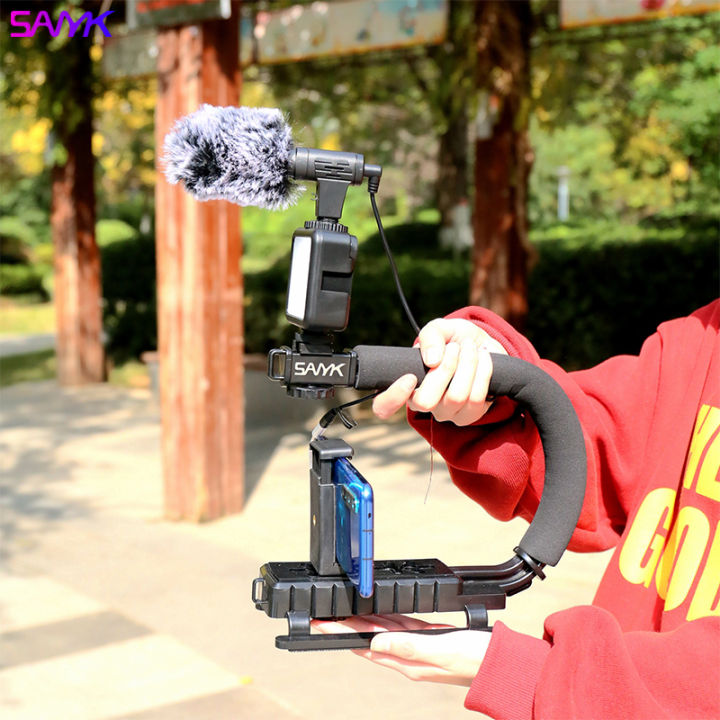 SANYK Phone Camera Stabilizer Video Stabilizer With Microphone Led Fill ...