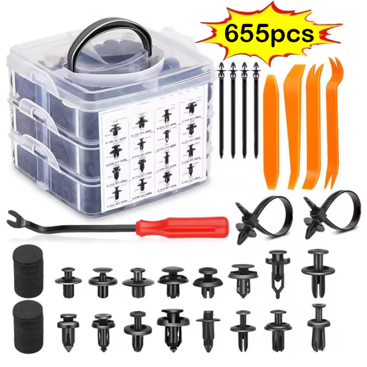 【24 hours delivery】635/655pcs Auto Fastener Clip Car Expansion Buckle ...