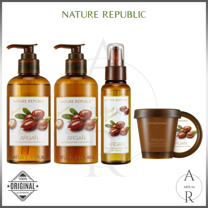 NATURE REPUBLIC Argan Essential Deep Care Conditioner / Shampoo ...