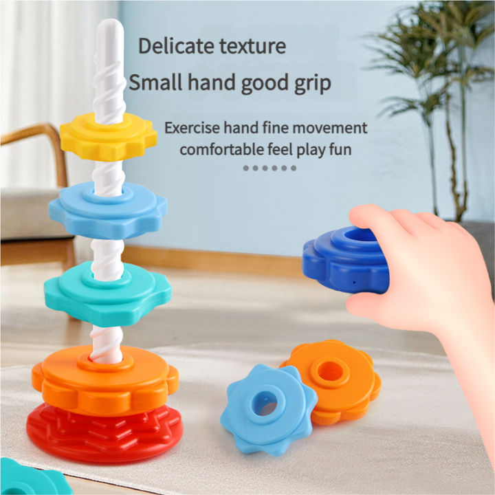 【COD】Baby Spinning Stacking Toys Toddler Spinner Ring Stacker Autism ...
