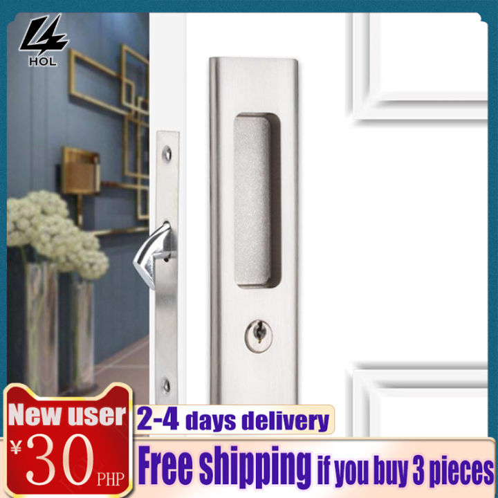 HOL Corona. Sliding Door Lock With Flush Recessed Handle Invisible Barn ...
