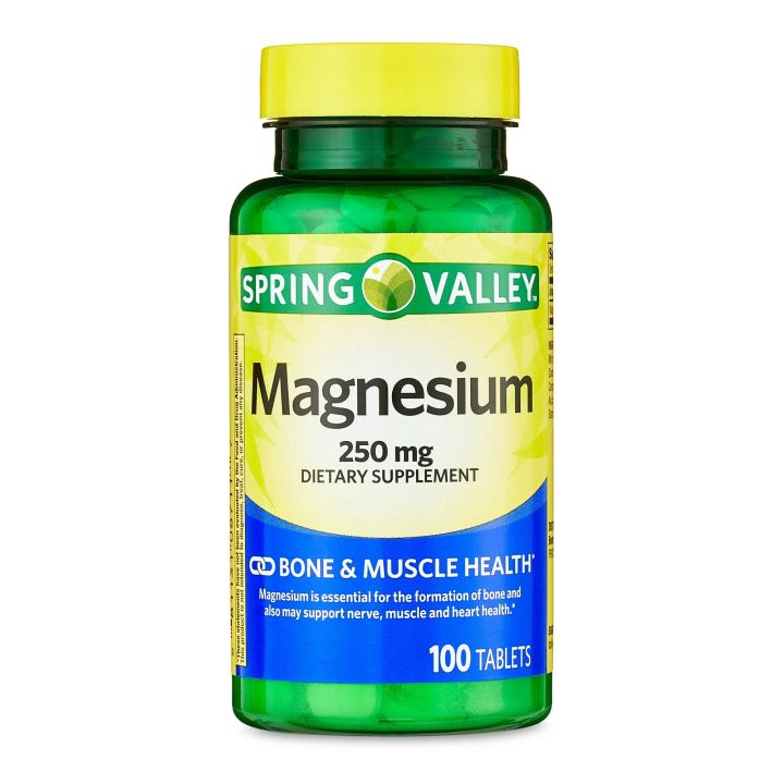 วิตามิน อาหารเสริม แมกนีเซียม Spring Valley Magnesium 250mg ขนาด 100 ...