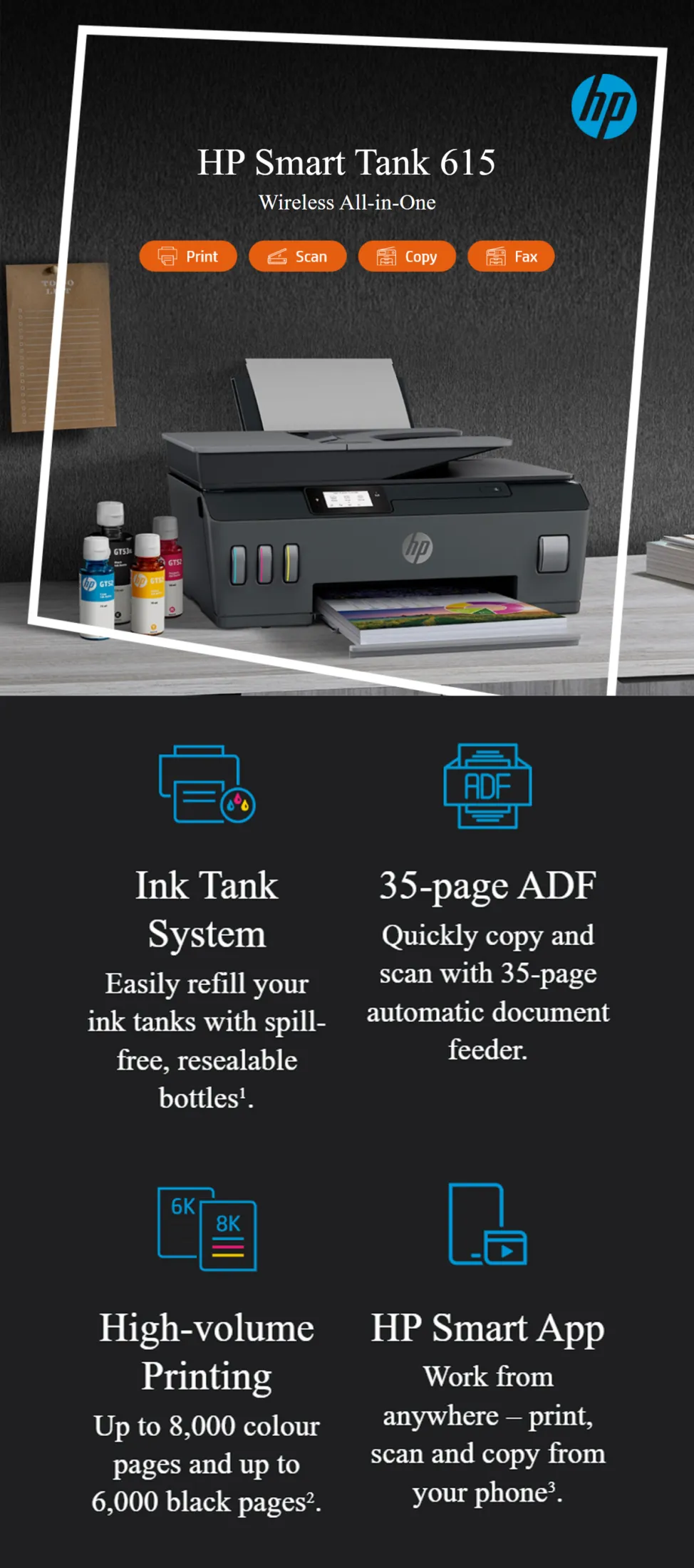 HP Smart Tank 615 All-in-One Wireless Printer | Lazada PH