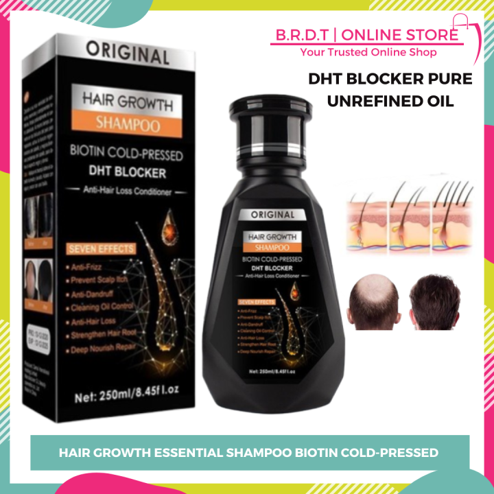 Hair Growth Essential Shampoo Biotin Cold-Pressed DHT Blocker Anti-Hair ...