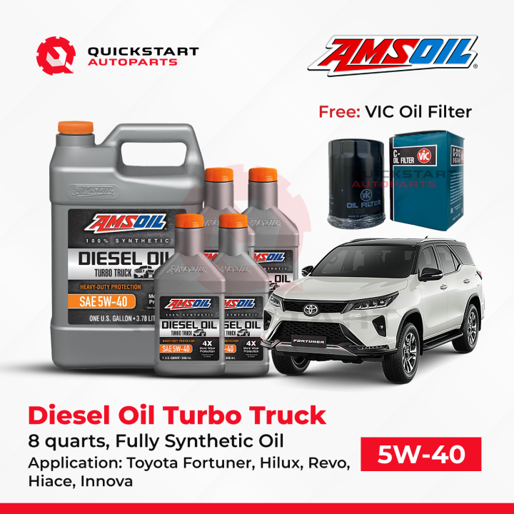 AMSOIL 5W-40 Heavy Duty TURBO TRUCK Diesel Engine Oil 8 Quarts (TOYOTA ...