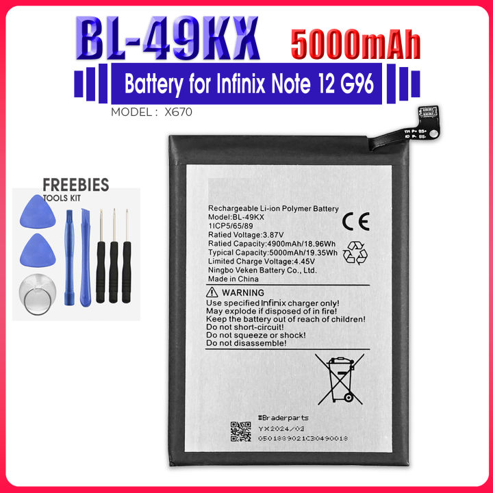 Battery For INFINIX NOTE 12 G96 model (X670) battery original,Model:BL ...