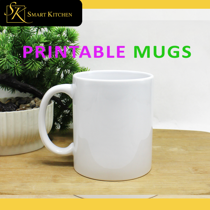 Printable White Coffee mugs Designable Customable mugs (7102-PRINTABLE ...